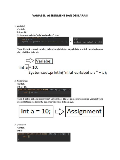 Variabel Assignment Dan Deklarasi Pdf