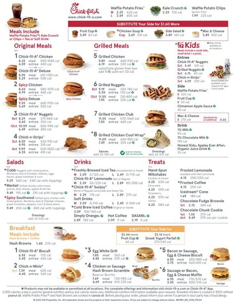 Chick Fil A Drive Thru Menu Chick Fil A