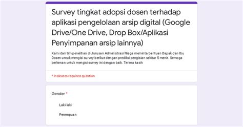 mohammad rizal gaffar on linkedin survey tingkat adopsi dosen terhadap