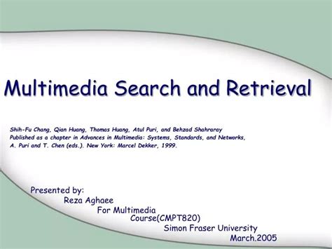 Ppt Multimedia Search And Retrieval Powerpoint Presentation Free
