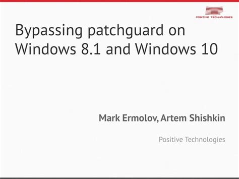 Bypassing Patchguard On Windows 81 And Windows 10 Pdf Bypassing Patchguard On Windows 81 And Windows 10 Pdf