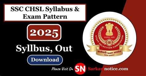 Ssc Chsl Syllabus And Exam Pattern 2025 Sarkari Notice™