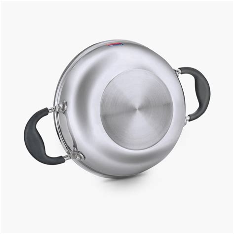 Buy Prestige Splendor Silver Triply Steel And Aluminium Kadhai With Lid