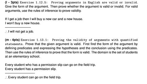 Solved 1 3pts Exercise 1125 Proving Arguments In