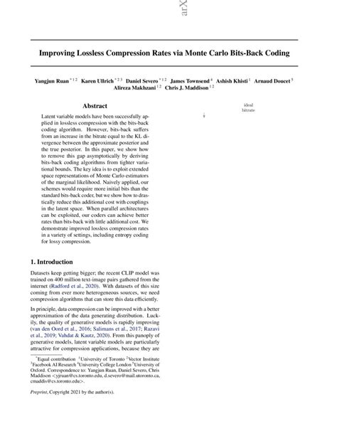 Improving Lossless Compression Rates Via Monte Carlo Bits Back Coding Deepai