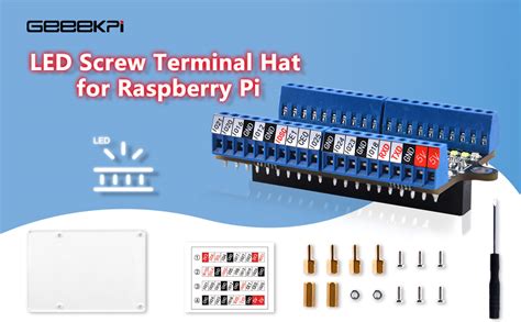 Geeekpi Micro Gpio Terminal Block Breakout Module With Gpio Status Led For Raspberry