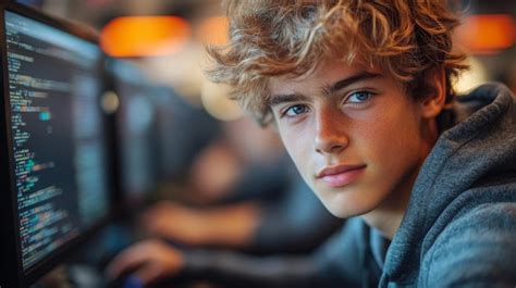 Student Engaged In Programming Activities While Working On Computer In