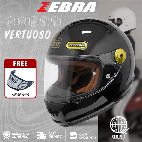 Zebra Vertuoso Classic Helmet For Motorcycle Retro Helmet Full Face