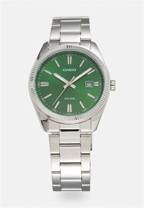 Casio Horloge Silver Coloured Green Zilverkleurig Zalando Be