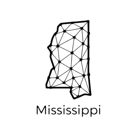 Premium Vector Mississippi State Map Polygonal Illustration Made Of Lines And Dots Isolated On