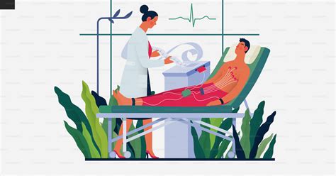 Medical Tests Template Ecg Test Modern Flat Vector Concept Digital