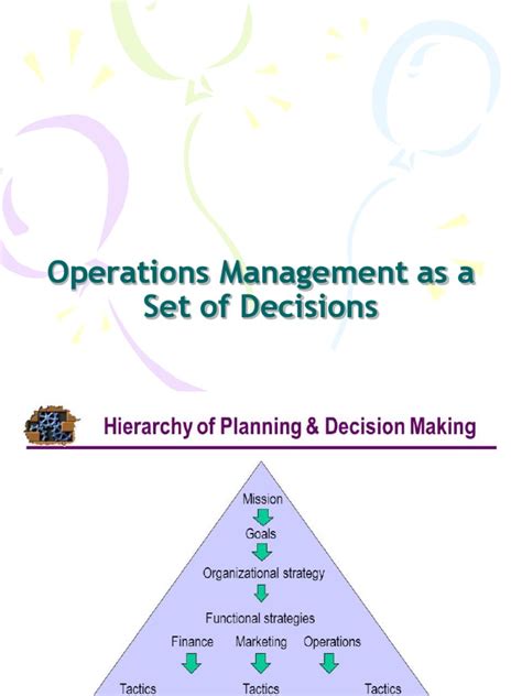 Operations Decisions As A Set Of Decisions Pdf Inventory Lean