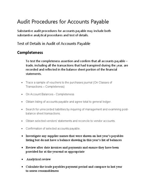 A Comprehensive Guide To Testing Accounts Payable Completeness Existence Valuation And Rights