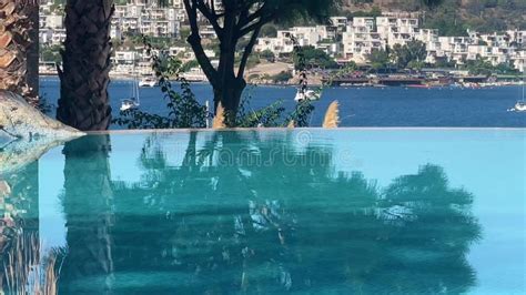 Infinity Swimming Pool View At Luxury Villa Sea Resort Calm Crystal