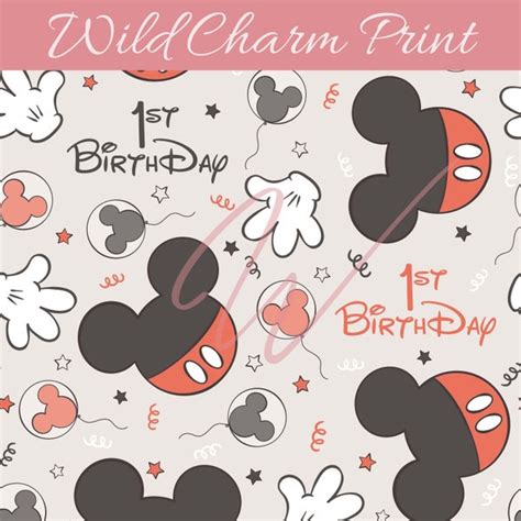 Mickey Mouse Seamless Pattern Etsy