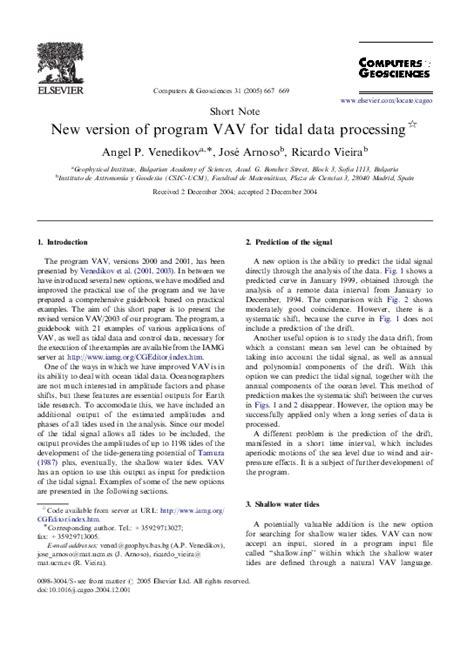 pdf new version of program vav for tidal data processing