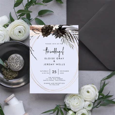Budget Gothic Boho Wedding Invitation Flyer Zazzle