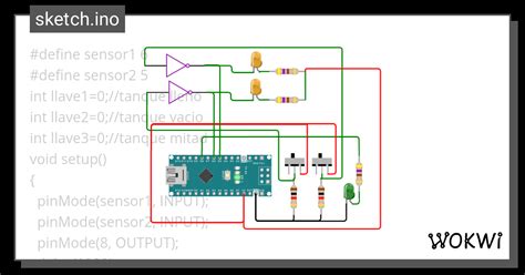 Nivel Agua Led 2 Nivel Wokwi Esp32 Stm32 Arduino Simulator
