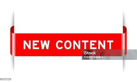 빨간색 흰색 배경에 단어 새 콘텐츠가 있는 레이블 배너 삽입 개념에 대한 스톡 벡터 아트 및 기타 이미지 개념 개발 개성 개념 Istock