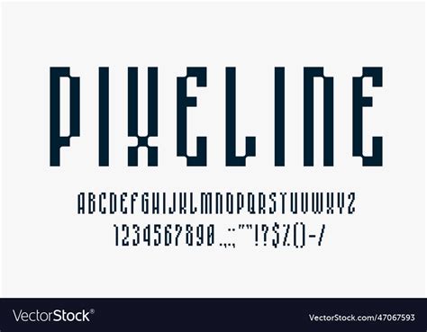 Modern Pixel Font Digital Typeface 8bit Alphabet Vector Image