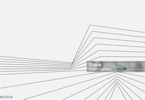 추상 흑인과 백인 건물 모델 와이어 프레임 선 구조 패턴 배경 건축에 대한 스톡 벡터 아트 및 기타 이미지 건축 줄무늬 추상적인 Istock