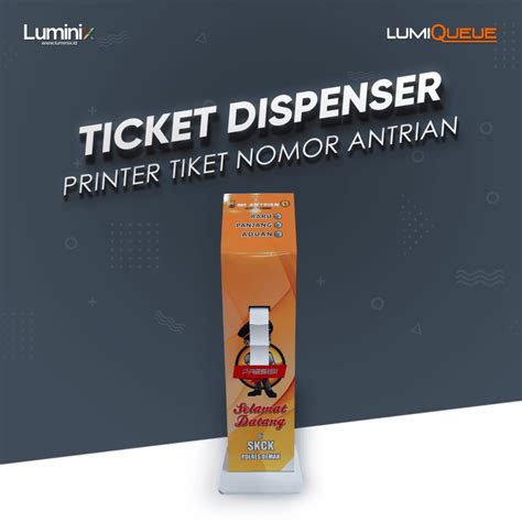 Mesin Antrian 2 Loket Wireless Dispenser Stand Tombol Luminix
