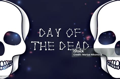 죽음의 날 멕시코 축 하를 위한 종이 컷 해골 전통적인 멕시코 해골 다크 나이트 블루에 디 아 드에 르 토스 골격 글꼴 11월에 대한 스톡 벡터 아트 및 기타 이미지