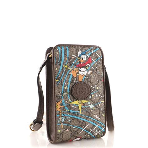 Gucci Disney Donald Duck Phone Case Crossbody Bag Printed Gg Coated