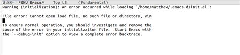 Emacs File Error Cannot Open Load File No Such File Or Directory Vim Stack Overflow