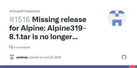 Missing Release For Alpine Alpine319 81tar Is No Longer Available At
