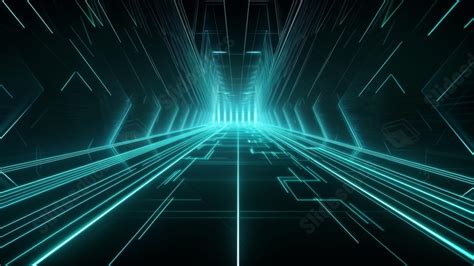 Sci Fi Futuristic Green Glowing Powerpoint Background For Free Download