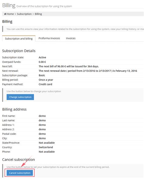 Canceling Subscription