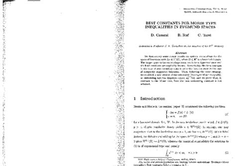 Pdf Best Constants For Moser Type Inequalities In Zygmund Spaces
