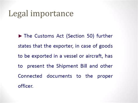 Aligned Export Documents Ppt