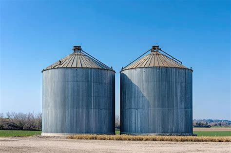 Feed Storage Bin Largescale Agricultural Farm With Grain Silos For