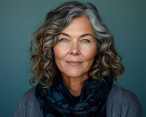 Premium Photo An Older Woman With Gray Hair And Blue Eyes