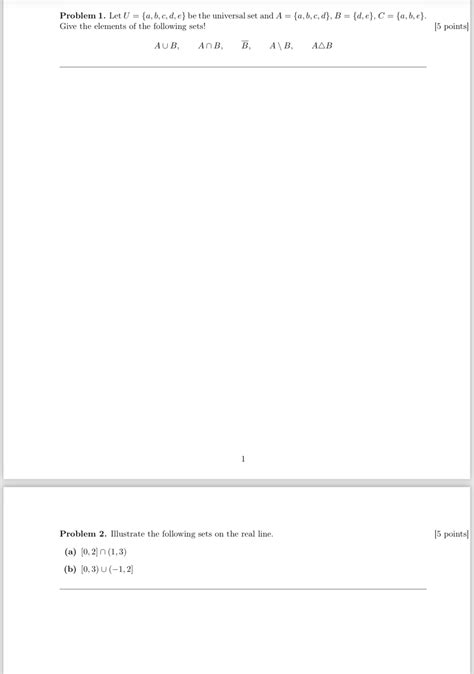 Solved Problem 1 ﻿let U Abcde ﻿be The Universal Set