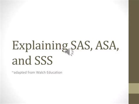 PPT Explaining SAS ASA And SSS PowerPoint Presentation Free Download ID 4863254