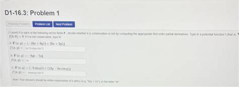 1 point for each of the following vector fields f