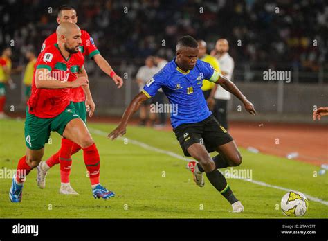 Dar Es Salaam Tanzania November 21 Mbwana Samatta Of Tanzania V Hakim Ziyech And Sofyan