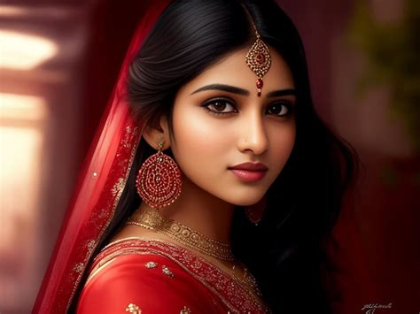 Premium Ai Image A Good Looking Indian Romantic Girl