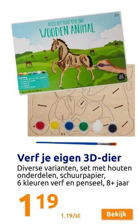 Verf Je Eigen 3d Dier Aanbieding Bij Action 1foldersnl