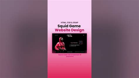 Squid Game Website In Html Css Gsap Shorts Youtube