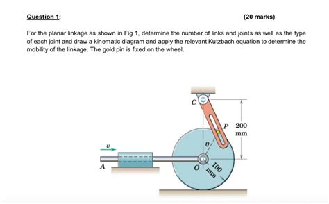 Solved Question 1 20 Marks For The Planar Linkage As Chegg Com