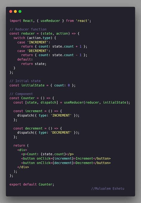 Mulualem Eshetu On Linkedin Reducers In React Reducers Are Essential Tools In React For