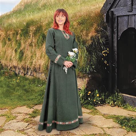 Norse Medieval Ladies Cotton Viking Ceremonial Long Dress Museum Replicas