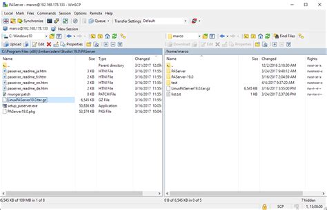Deploying Files And Paserver To Linux Via Winscp