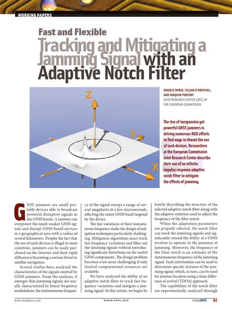 With An Adaptive Notch Filter Tracking And Mitigating A Jamming Signal Pdf Filter Signal
