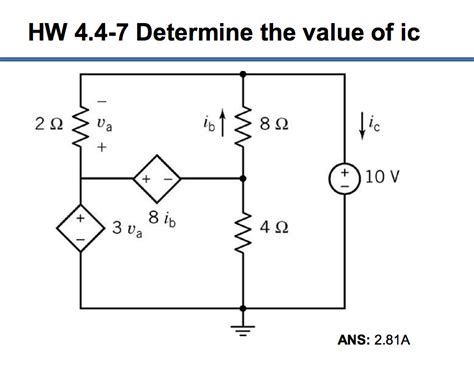 Solved Hw 4 4 7 Determine The Value Of Ic B 10 V 8 Ib 3 Ua