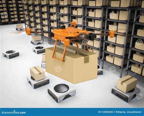 Automation Warehouse Concept Stock Illustration Illustration Of Robotic Shipping 123065606